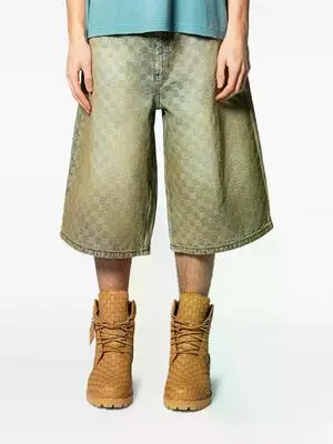 MISBHV Patterned Denim Wide Leg Shorts