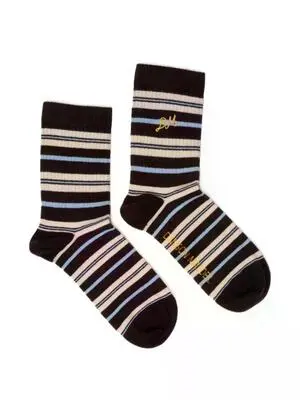 DAMSON MADDER Striped Socks - Brown