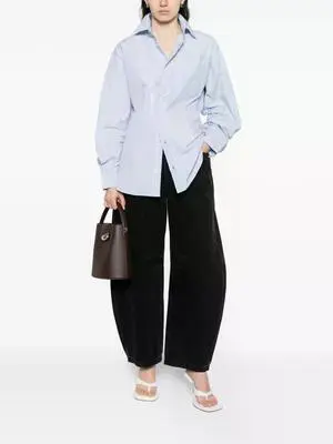 AGOLDE Striped Chest-pocket Shirt - Blue