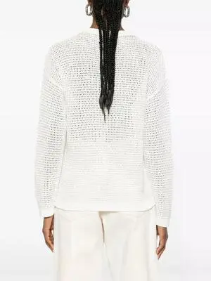 Fabiana Filippi Crew-neck Knitted Sweater - White