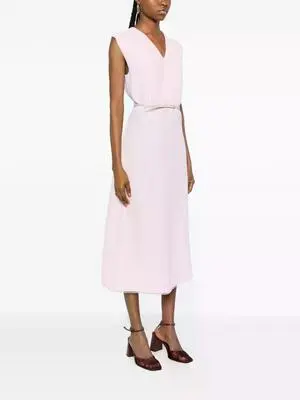 Fabiana Filippi V-neck Belted A-line Dress - Pink