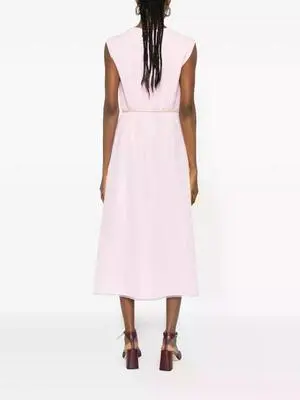 Fabiana Filippi V-neck Belted A-line Dress - Pink