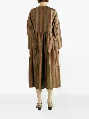 UMA WANG Striped Buttoned Midi Dress
