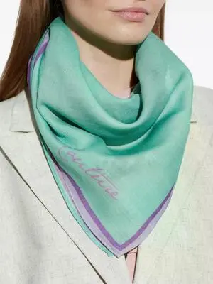 Versace Printed Trim Scarf