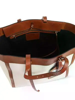 Moschino Trimmed Tag Tote - Neutrals