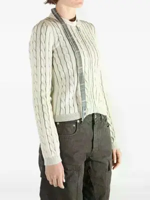 DIESEL® Cable Knit Zip-up Cardigan - Neutrals