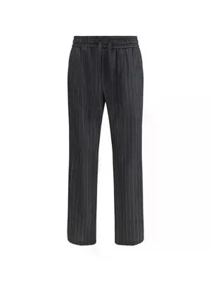 Dolce & Gabbana Stripe-pattern Drawstring Trousers - Grey
