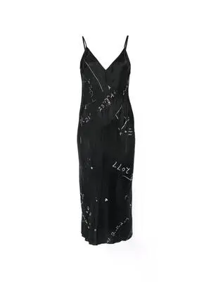 Rick Owens Printed Slip Midi Dress