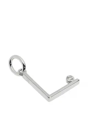 Monica Vinader Initial L Solitaire Diamond Pendant - Silver