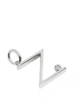 Monica Vinader Solitaire Diamond Initial Pendant - Silver
