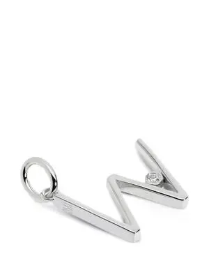 Monica Vinader Initial W Solitaire-diamond Pendant - Silver