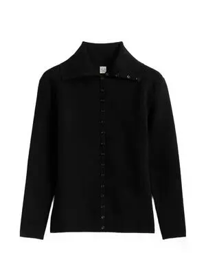 TOTEME Buttoned Roll-neck Cardigan - Black