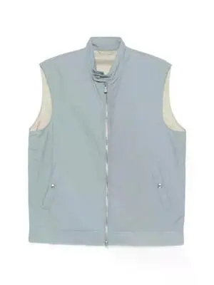 Eleventy Zip Pocket Gilet - Blue