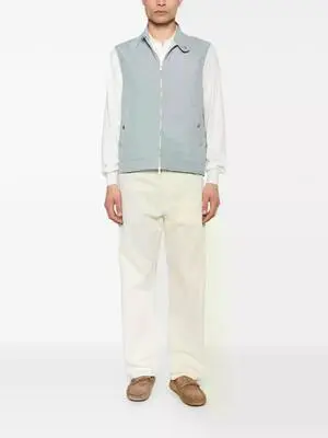 Eleventy Zip Pocket Gilet - Blue