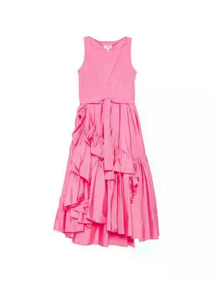 PSOPHIA Ruffled Tie Midi Dress