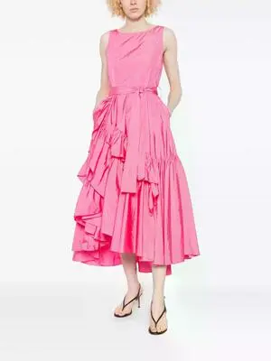 PSOPHIA Ruffled Tie Midi Dress