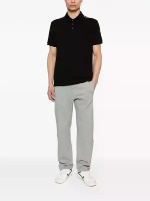 Moncler Stripe-detail Polo Shirt - Black