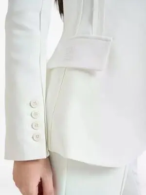 Elisabetta Franchi Notched Lapel Buttoned Blazer - White
