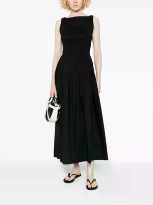 DÔEN Sleeveless Shirred Midi Dress