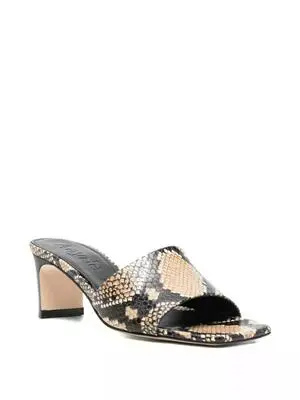 AeydĒ Jessie Snakeskin-print Sandals - Neutrals