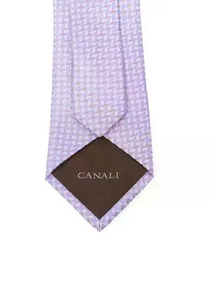 Canali Patterned Neck Tie - Purple
