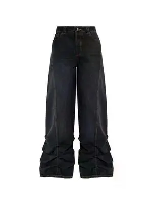 AVAVAV Straight Leg Jeans With Ruched Hem