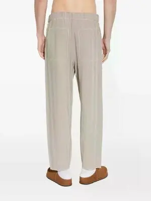 Issey Miyake Herringbone Elasticated Trousers - Neutrals