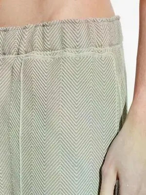 Issey Miyake Herringbone Elasticated Trousers - Neutrals