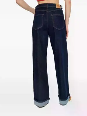 GESTUZ Cuffed Straight Jeans - Blue