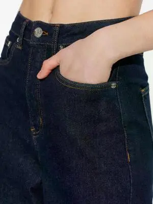 GESTUZ Cuffed Straight Jeans - Blue