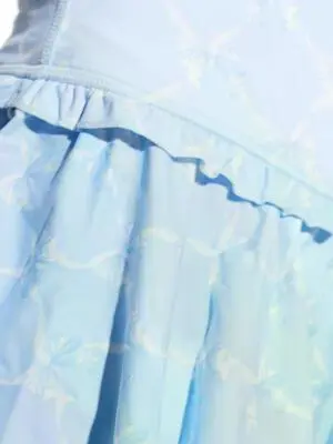 LoveShackFancy Bow-printed Ruffled Skirt