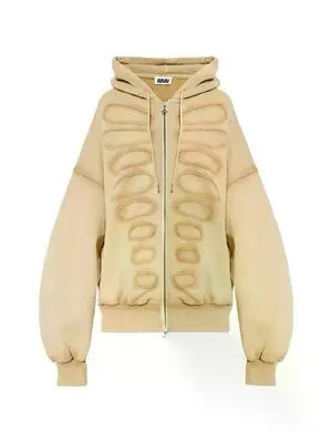 AVAVAV Hooded Zip-up Sweater - Neutrals
