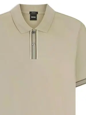BOSS Striped-detail Cotton Polo Shirt