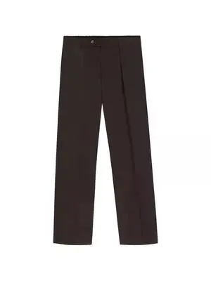 BOSS X Beckham Pleated Front Trousers In Cotton - Brown