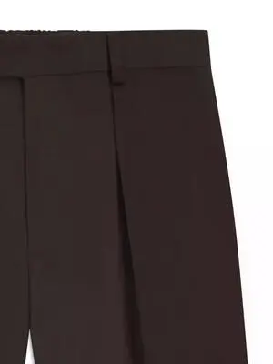 BOSS X Beckham Pleated Front Trousers In Cotton - Brown