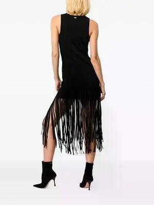 TOCCIN Margaux Fringe Knit Dress - Black