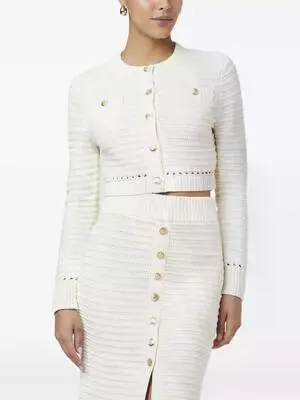 TOCCIN Miller Pointelle Button Cardigan - Neutrals