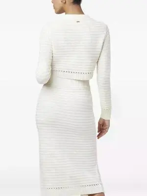 TOCCIN Miller Pointelle Button Cardigan - Neutrals