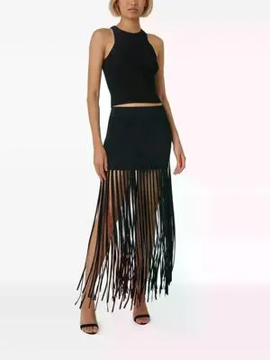 TOCCIN Carlyle Fringe Mini Skirt