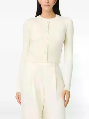 TOCCIN Zoe Ribbed Slim-fit Cardigan - Neutrals