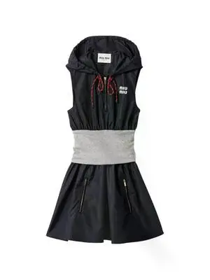 Miu Miu Technical Fabric Flared Dress - Blue