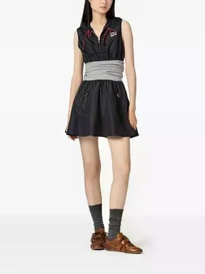 Miu Miu Technical Fabric Flared Dress - Blue