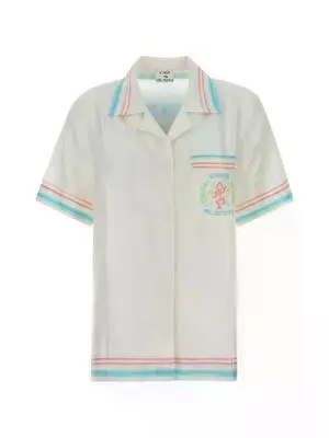 Casablanca Striped-trim Shirt - White