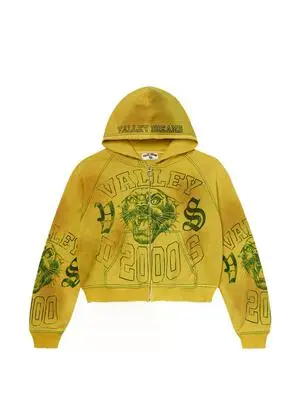 VALE FOREVER Graphic Print Zip-up Hoodie - Yellow