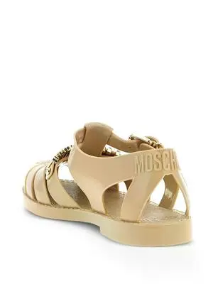 Moschino Logo Detail Sandals - Neutrals