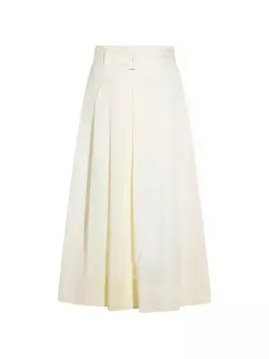 TWINSET Pleated Midi Skirt With Belt - Neutrals