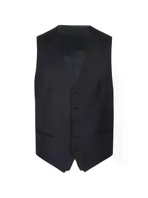 Tagliatore Button Wool Jacket - Blue