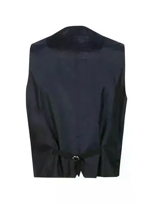 Tagliatore Button Wool Waistcoat - Blue