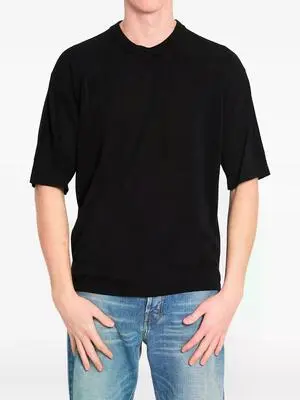 ROBERTO COLLINA Ribbed Crewneck T-shirt - Black