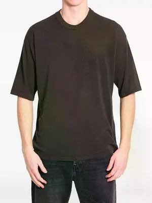 ROBERTO COLLINA Ribbed Crew Neck T-shirt - Brown